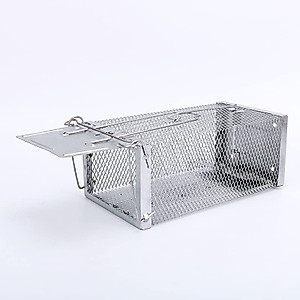 AOK Home Mouse Trap Rat Trap Rodent Trap Live Catch Cage Easy to Set Up and Reuse 11x6x4.5 inch