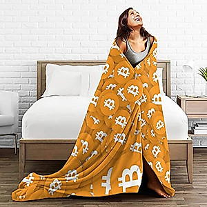 Throw Blanket Bitcoin Ultra-Soft Micro Fleece Blanket for Couch Sofa Bed Living Room 50"X40"