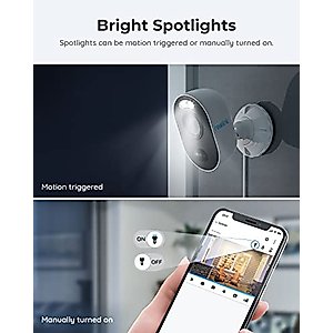 REOLINK Outdoor Security Camera System, 1080p Plug in WiFi Cameras with App for Home, Color Night Vision with Bulit-in Spotlight, 2-Way Talk, Motion Detection, SD Card Storage, Lumus (2 Pack)