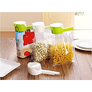 OYCBUAZY 2024 bag clips with pour spout，snack clips that pour，bag clips for food，bag clips for food storage (color mixing)