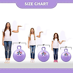 EVERICH TOY Hopper Ball, Bouncing Ball for Kids, 18 Inches Jumping Ball Hoppity Hop Ball Toys, Bounce Balls with Handles for Kids for Boys and Girls Gifts