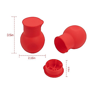 AUEAR, Set of 3 Silicone Melting Pot Chocolate Melt Pot Mold Red Microwave Butter Melter for Kitchen Baking Heat Milk Sauce