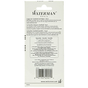 Waterman Fountain Pen Cartridges, Black, 8-Pack (52021W)