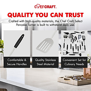 Chef Craft Select Turner/Spatula, 14.5 inch, Stainless Steel/Black