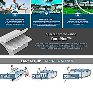 Bestway 56817E 12' x 30" Steel Pro Max Round Steel Frame 5-Person 1,710 Gallon Above Ground Swimming Pool Kit with Filter Pump and Filter, Stone Print