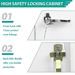 INTERGREAT Metal Storage Cabinet with Doors, Locking Steel Storage Cabinet with Lock and Shelves, Heavy Duty Lockable Metal Cabinet for Office, Bathroom, Home, Laundry Room, Kitchen (White)