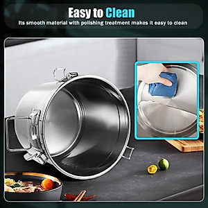 GCIUEMMH 6L/12L Stainless Steel Airtight Canister for Kitchen - 304 Stainless Steel Kitchen Cereal Container Milk Storage Canister Flour Container Kitchen Storage Bucket With Lid and Handles (12L)