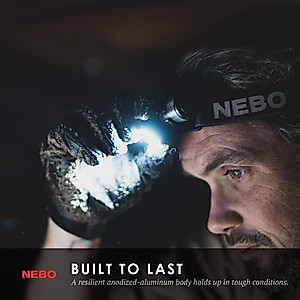 NEBO Transcend 1000-Lumen Headlamp Flashlight And Cap Light, USB Rechargeable LED Head Lamp For Camping, Hiking, Fishing with 5 Light Modes, Adjustable Reflective Head Strap, IPX7 Waterproof, Black