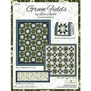 Uplifting Words, Green, Butterflies, Clover, on Creamy White, Green Fields, Wilmington Prints, 17805-172, by The Yard