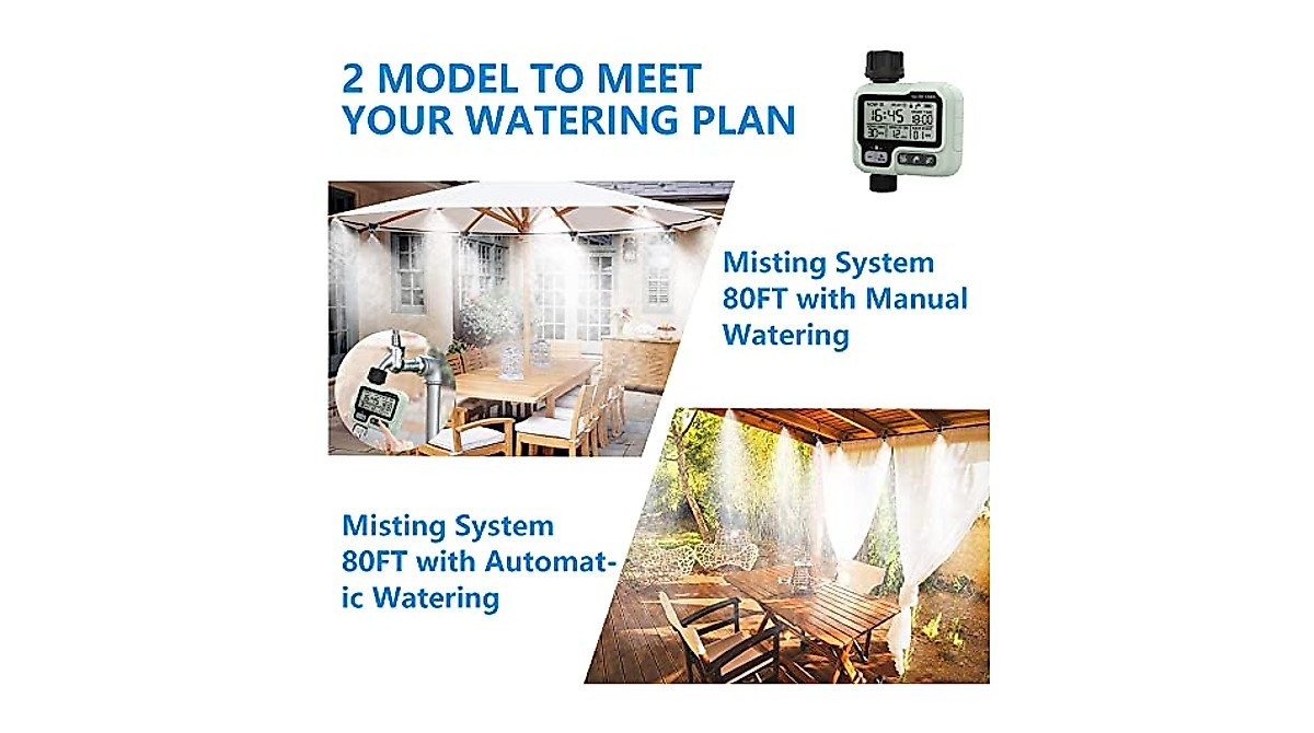 Cool Your Patio: 80ft Outdoor Misting System with Timer