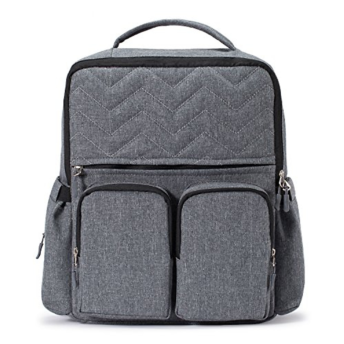 SoHo NY Diaper Backpack Bag 4Pc Chevron, Gray