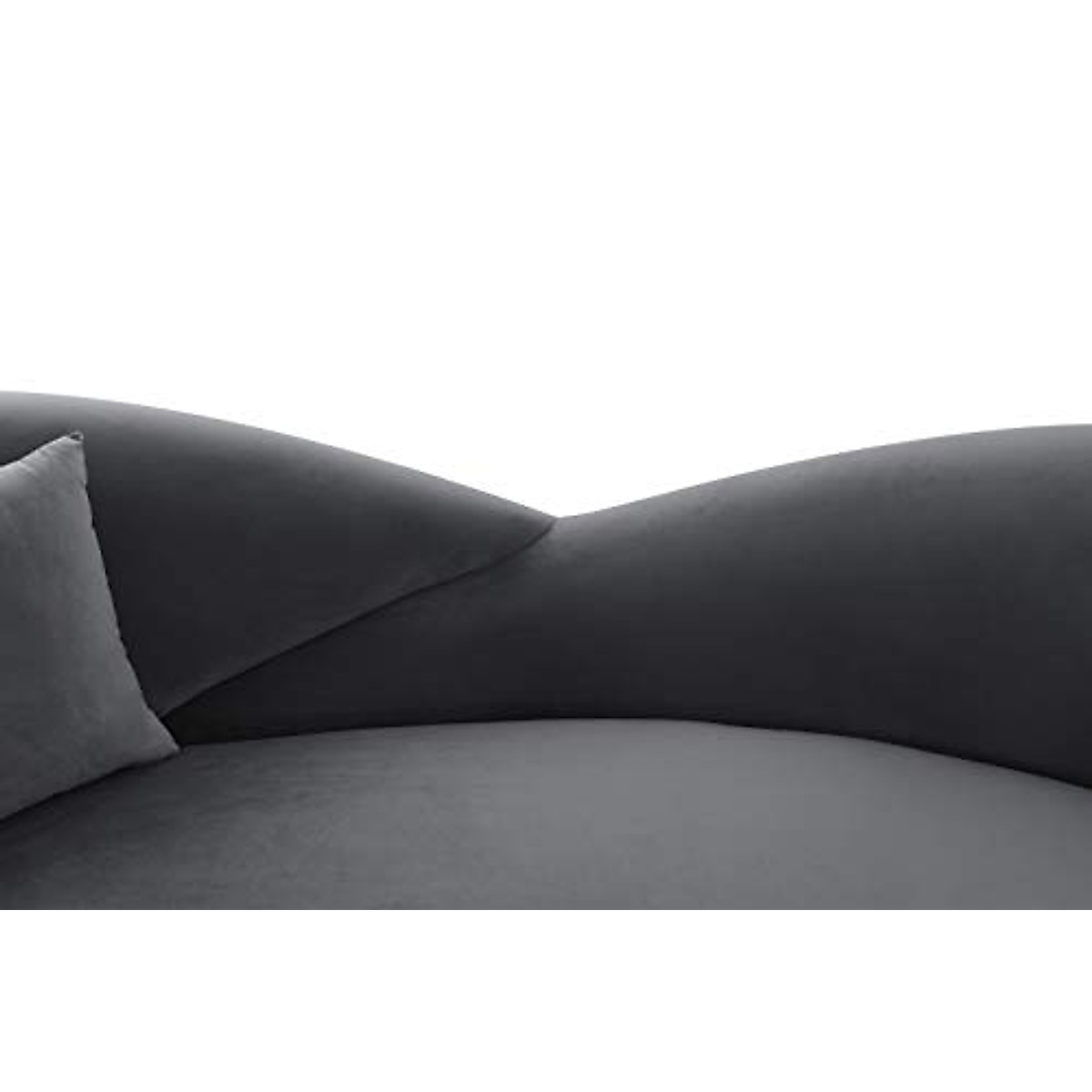 Armen Living Anabella Modern Upholstered Sofa, Gray Fabric with Silver Legs