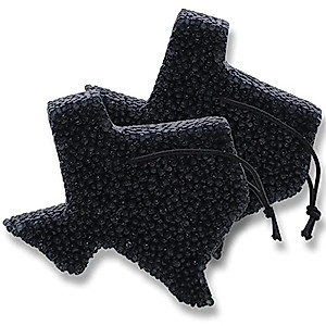Leather Scented Freshies 2 Pack Black Texas States, Lone Star Candles and More Authentic Aroma of Genuine Leather, Air Freshener, Car Freshener Premium Aroma Beads, USA Made in Texas