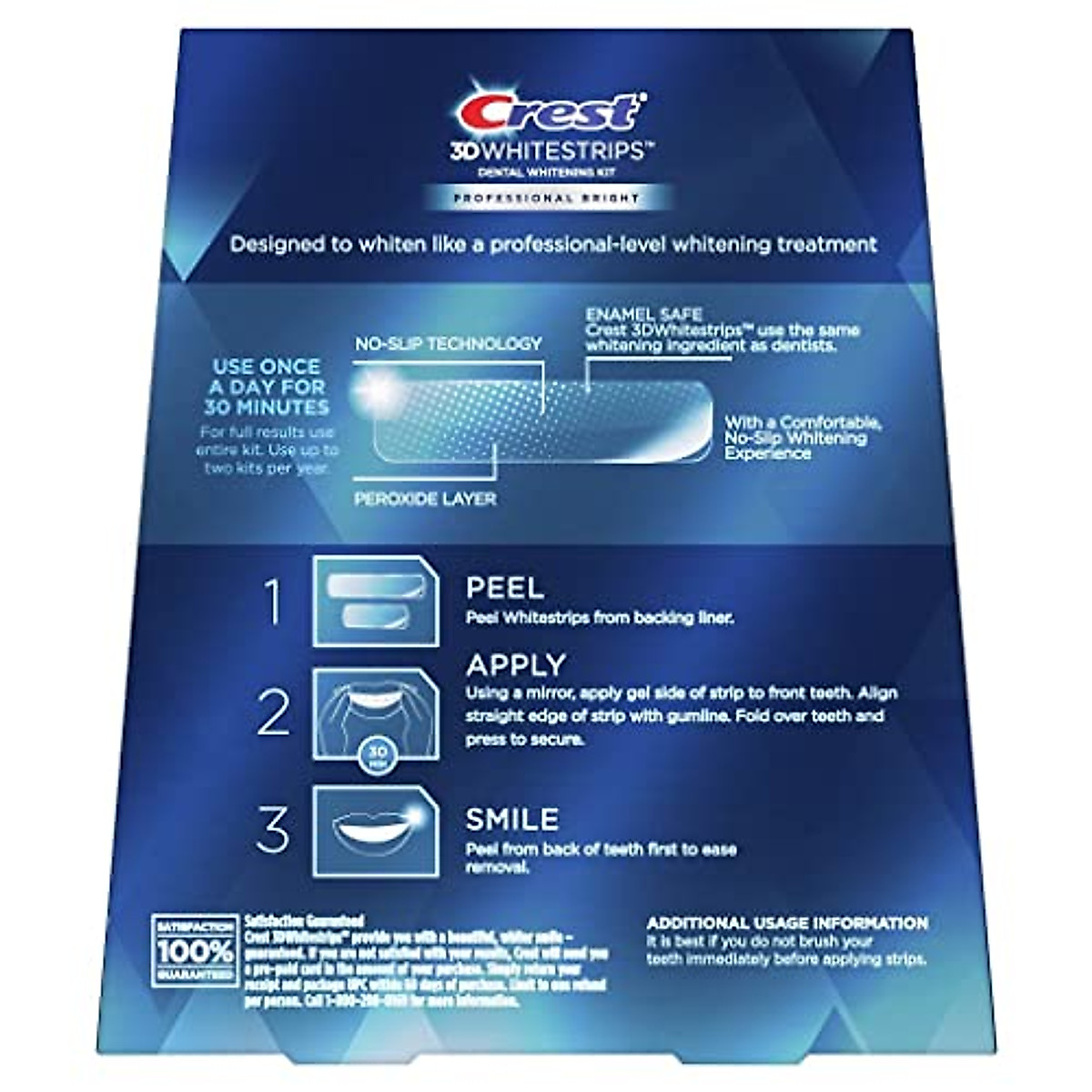 Crest 3D Whitestrips Professional Bright Levels 12 Teeth Whitening Kit, 18 Treatments, 1, 36.0 Count
