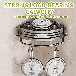 shengtianvdi Shower Caddy Suction Cup, Shower Shelves for Inside Shower, Grey Metal Shower Stroage NO-Drilling Bathroom Shower Organizer, Heavy Duty Shower Holder (Square shaped storage rack)