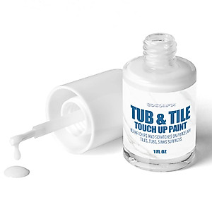 Specialty Tub and Tile Paint, High-Gloss White Tub Paint for Bathtub, Quick-Dry Porcelain Paint for Scratches & Chips on Porcelain, Acrylic, Enamel, Cast Iron, Tubs, Sinks, Tiles and Toilets