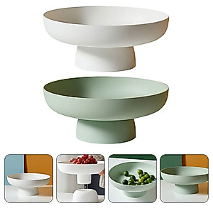 BESTonZON 2pcs Fruit Tray Wedding Accessories Cake Tray Wedding Cake Plates Decorative Pedestal Bowl Coffee Table Tray Plastic Wedding Cake Holder Party Dessert Stand Dessert Accessories Pp