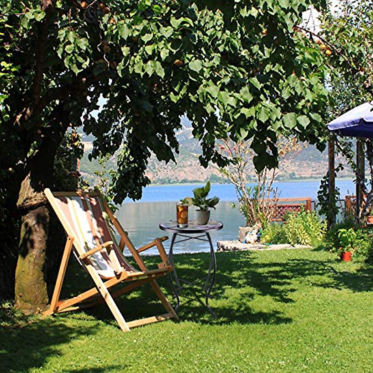 MUMTOP Patio Side Table Outdoor End Table Plant Stand 14’’ Round Accent Table Mosaic Glass Metal Side Table Sunflower Garden, Balcony Indoor Coffee Table…