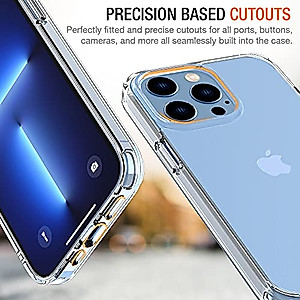 Trianium Case Compatible with iPhone 13 Pro Max 2021 (6.7 inch), Clarium Series Protective TPU Hybrid Cushion Rigid Cover Clear