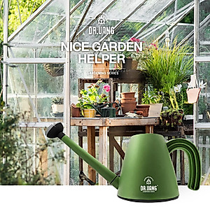 DR.UANG Watering Can, Indoor and Outdoor Watering Can for House Plants, Long Spout with Detachable Shower Spray Head, Water Can for Plants, Garden, Flower (2.0L 70oz 1/2 Gallon Green)