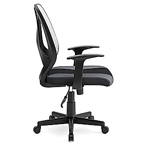 Signature Design by Ashley Beauenali Home Office Swivel Desk Chair, 25"W x 23"D x 40"H, Light Gray & Black