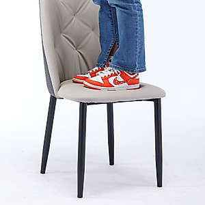 INMOZATA Upholstered Dining Chairs Set of 4 Modern PU Leather Kitchen Dining Room Armless Chairs Upholstered Dining Accent Side Chairs,Beige