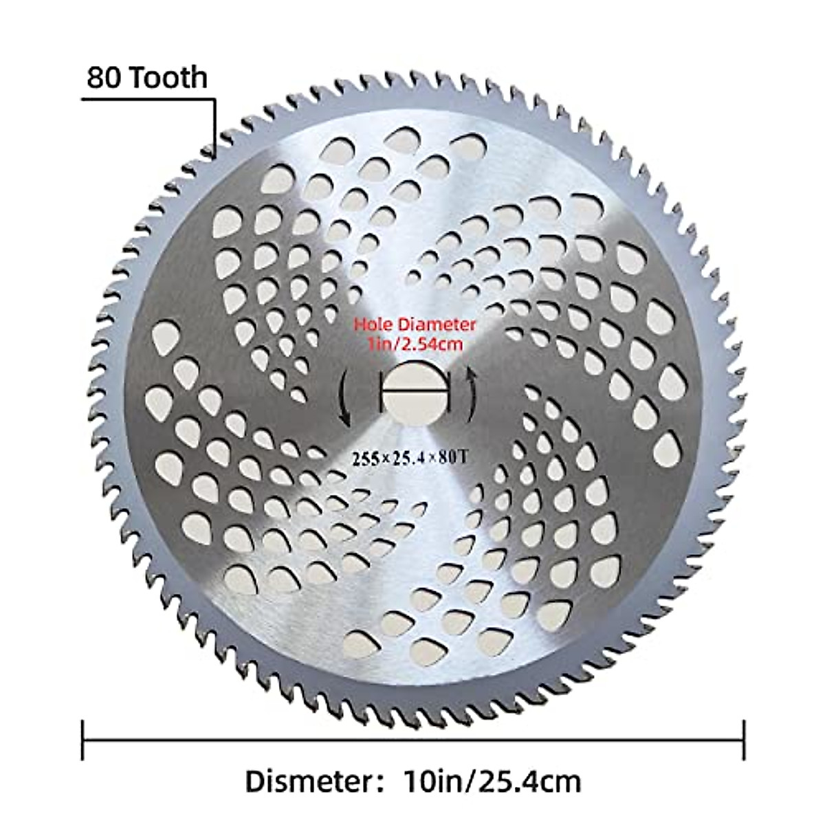 9" x 20T Chainsaw Tooth Brush Cutter Blade,10" x 80T Carbide Tip Brush Blades with Universal Adapter Kit,Premium Stainless Steel Trimmer Head Compatible with Cutter, Trimmer, Weed Eater (2 Pack)