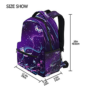 ALAZA Butterfly Purple Starry Travel Laptop Backpack Business Daypack Fit 15.6 Inch Laptops for Women Men
