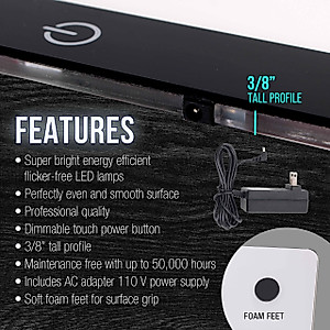 U.S. Art Supply Lightmaster 24.3" Diagonal Professional (A3) 12"x17" LED Lightbox Board 12-Volt Super-Bright Ultra-Thin 3/8" Profile Light Box Pad Dimmable - Measuring Overlay Grid & Circle Template