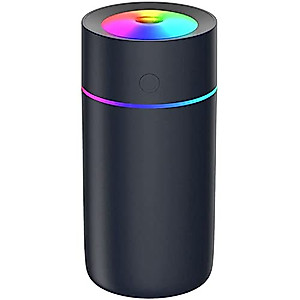 Mini Humidifier, Cool Mist Portable Mini USB Humidifier for Plants Car Baby Bedroom with Auto Shut-Off, Best Personal Humidifier (Black-320ML)