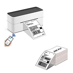 Phomemo Bluetooth Thermal Label Printer, Shipping Label - 4" x 6" Fan-Fold Labels, 500 pcs