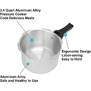 Pressure cooker,Aluminum Alloy pressure pot,safety and durable small pressure cooker,3L Mini pressure canner for Gas Stove Induction Cooker (3 Liters)