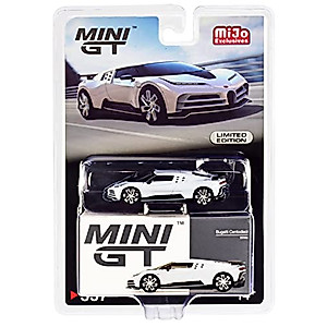 Truescale Miniatures Bugatti Centodieci White with Black Accents Limited Edition 1/64 Diecast Model Car by True Scale MGT00337