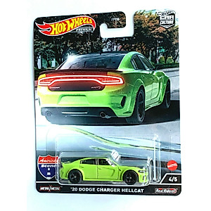 DieCast Hot Wheels 20 Dodge Charger Hellcat (Lime Green) - Car Culture American Scene 4/5 (Premium 1:64 Scale) GHG66
