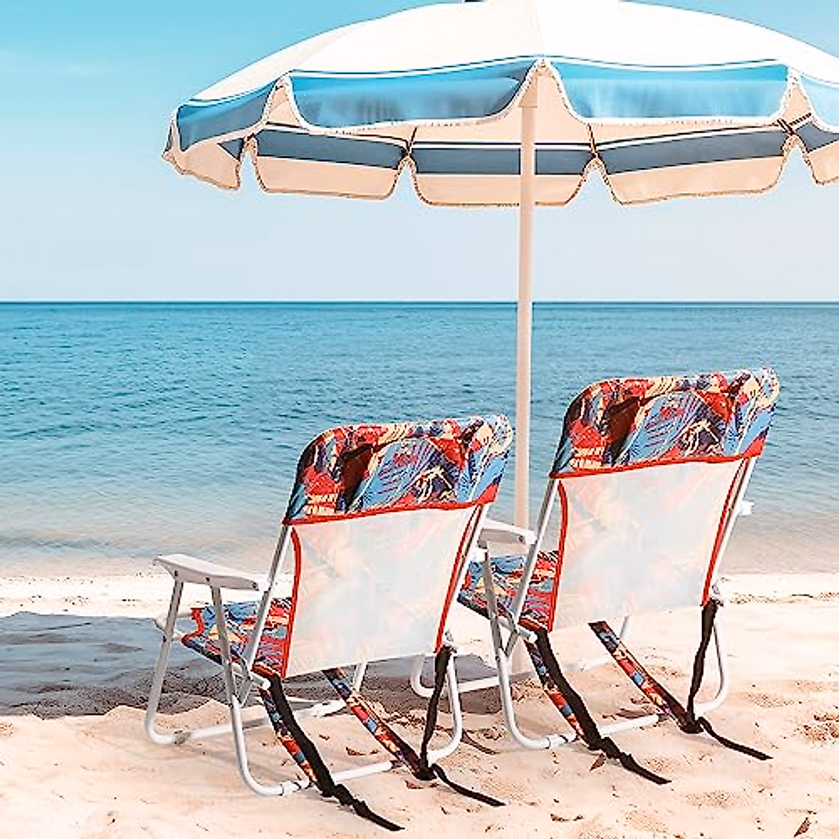 Beach Chairs for Adults 2 Pack, Lightweight Backpack Beach Chair with Shoulder Straps, Low Beach Chair Support 265lbs, Folding Beach Chair for Beach, Camping, Hiking, Picnic, Green