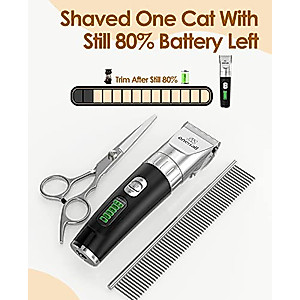 oneisall Cat Hair Trimmer,Quiet Cat Clippers for Matted Hair,Cordless Cat Grooming Kit with Comb,3 Speed Cat Shavers for Matted Long Hair
