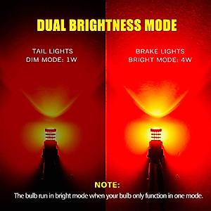 AUXLIGHT 2057 1157 2357 7528 2057A 1157A 2357A LED Bulbs Brilliant Red, Ultra Bright 57-SMD LED Replacement for Brake/Tail Lights, Blinker Lights, Turn Signal/Parking or Running Lights (Pack of 2)