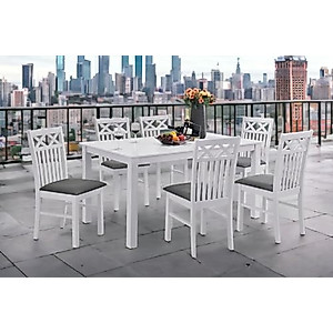 Liveasy Furniture Dining Chairs Set of 2, Dining Room Chairs with Solid Wood Legs, Kitchen Chairs with Cushion (White, Set of 2)