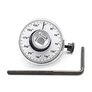 BSBMIEQM 1/2 Inch Torque Wrench Angle Gauge Tool,360° Adjustable 1/2" Drive Torque meter Wrench Set,Professional Measure Tool