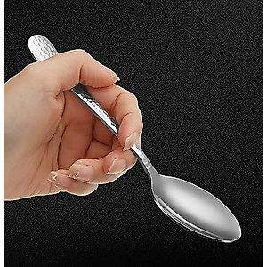 Hammered Silverware Set 16 Pieces Stainless Steel Flatware Set for 4, Mirror Polished Tableware Cutlery Set for Home Kitchen Restaurant Hotel, Kitchen Utensils Set, Modern Design, Dishwasher Safe