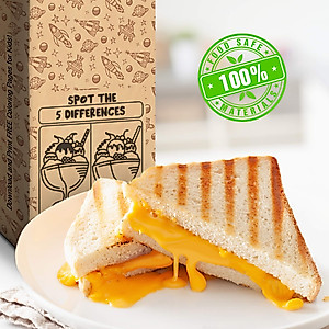 Kids Brown Paper Bags - Lunch Notes for Kids via Printed Jokes and Games Eco Friendly Food Safe 50pc Kraft Paper Lunch Bags for Everyday Lunch, Snack, Sandwich- Biodegradable