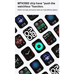 houseege Smart watch for Android and iPhone ip67 Waterproof MP3 Playback, Touch Screen with Sports Mode, Notifications, Stylish Smartwatches for Men and Women (Black)