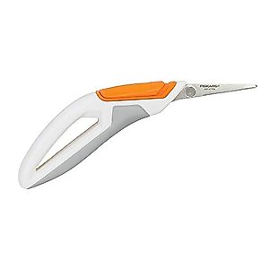 Fiskars Crafts Total Control Easy Action Precision Scissors (7, White/Grey