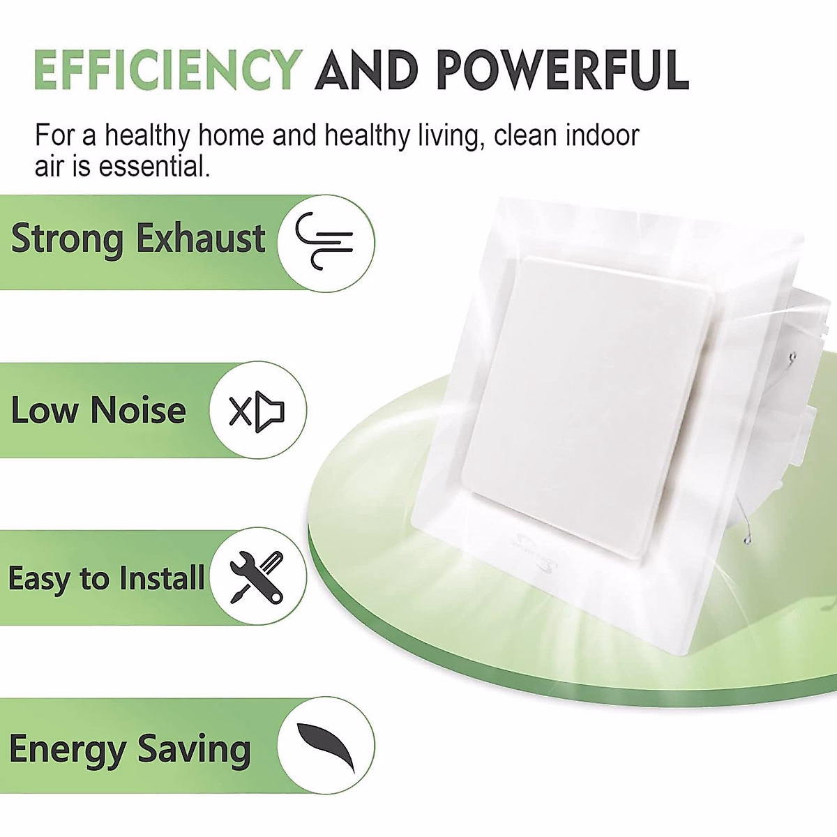 Jinhong Bathroom Fan Ceiling Mount Exhaust Ventilation Fan Ceiling Exhaust Fan Extractor Fan 141 CFM 0.7 Sones,Quiet Bathroom Ventilation Exhaust Fan for Shower,Restroom,Office,Home(Flat Plate)