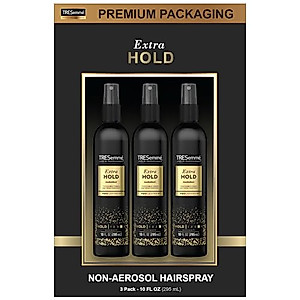 TRESemme Two Spray with Extra Hold Non-Aerosol Hairspray, 10 oz, Extra-Firm Control, Strong Hold with Touchable Feel, Humidity Resistant, Frizz Control, Pack of 3 Pump Bottles.