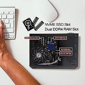 FANPEEC Gaming Mini PC Windows 11 Pro, Core i7-9700F 32GB RAM 1TB SSD, GeForce GTX 1650, Mini Desktop PC, DP+2×HD+DVI, 8×USB Ports, BT 4.2+Dual WiFi, Mini Gaming Computer Game PC