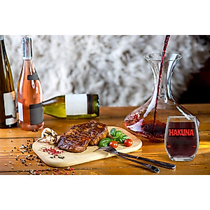 AW Fashions Hakuna Moscato It Means Drink More Wine Funny 15oz Crystal Stemless Wine Glass - Fun Wine Glasses with Sayings Idea For Women, Her, Mom on Mother's Day Or Christmas