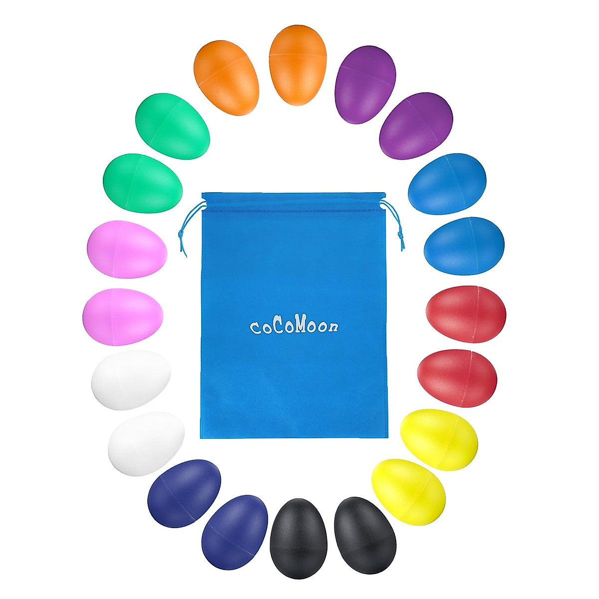 COCOMOON Egg Shakers Musical Instruments for Babies- 20Pcs Musical Maracas Percussion Instrument (10 Colors) Easter Egg Plastic Egg Shakers Kids Toys