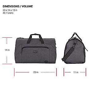 SwissGear Full-Sized Folding Garment, Heather Grey, Hanging Duffel Bag (23-Inch)