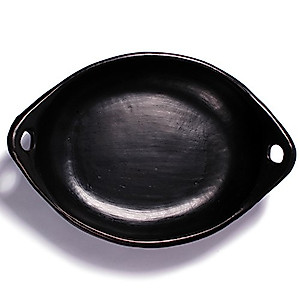 Ancient Cookware, Chamba Clay Oval Serving Dish with Handles, Large, 4 Quarts